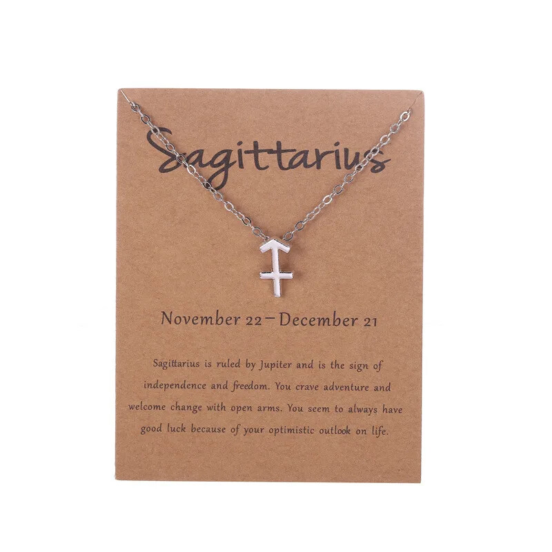 925 Sterling Silver 12 Zodiac Constellations Horoscope Pendant Necklace ...
