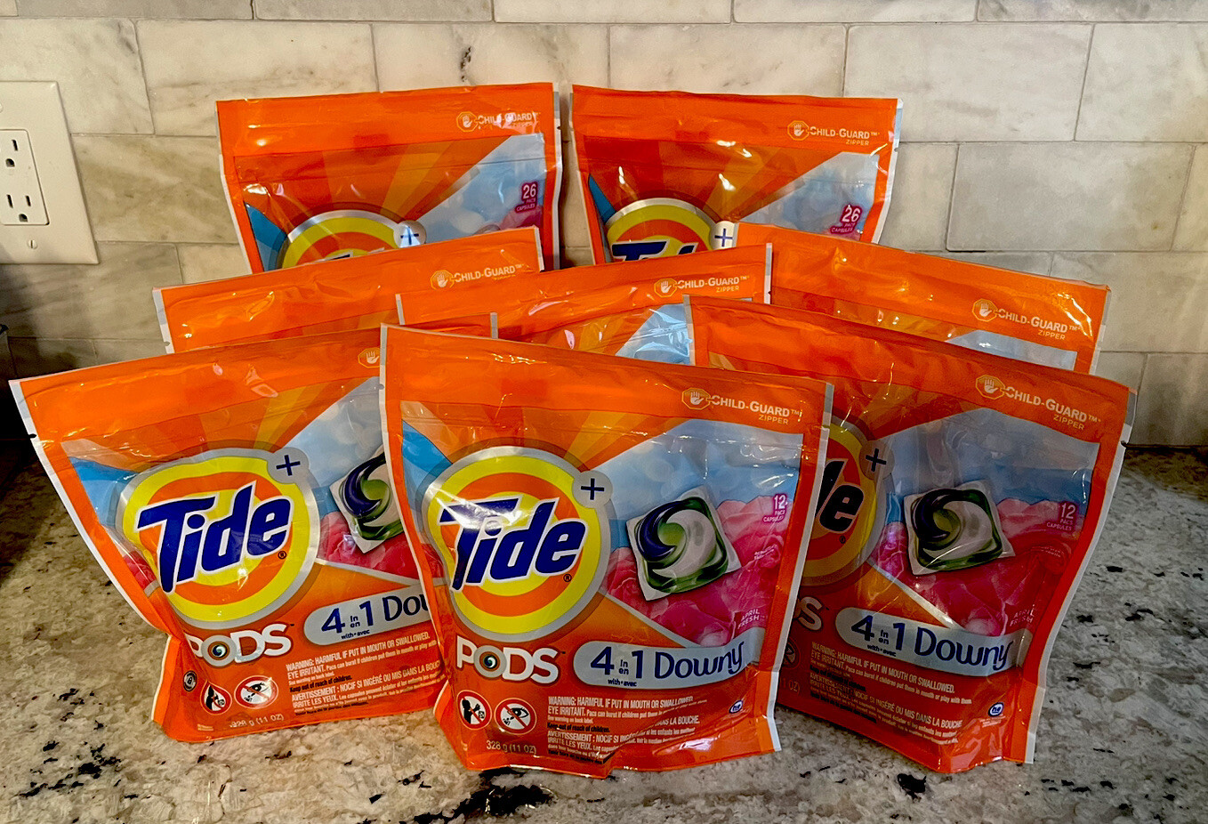 8X Tide Pod Bundle 2x26Pac & 6X12pac ~4 In 1 Downy Tide Pods ~100 Total ...