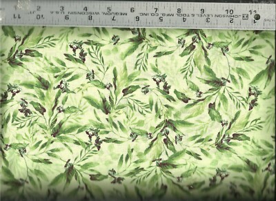 Timeless Treasures ~ Isabelle Leaves on Green ~ 100% Cotton Quilt ...
