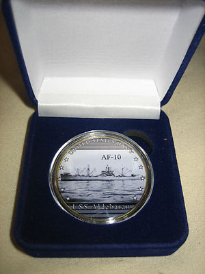 US NAVY - USS Aldebaran (AF-10) Challenge Coin w/ Presentation Box ...