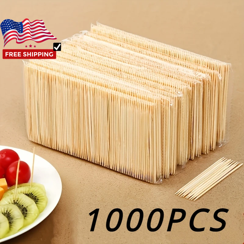 1000PCS Disposable Double Headed Toothpicks Natural Bamboo for Home ...