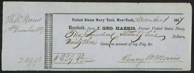 1857 U. S. Navy Pay Receipt – Future Commodore Henry W. Morris | eBay