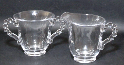 Vintage Candlewick Creamer Pitcher Sugar Bowl Imperial Glass Clear Set ...