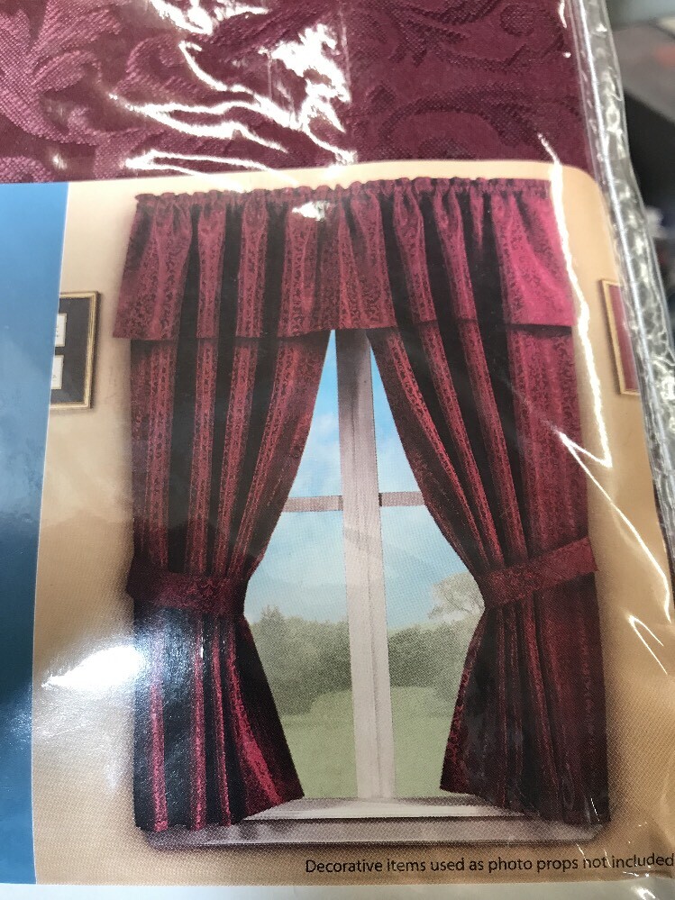 mainstays Home Complete Window Set 80” X 63“ Burgundy (8D) | eBay