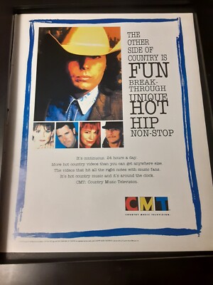 CMT Country Music Television Rare Original Promo Poster Ad Framed! #3 ...