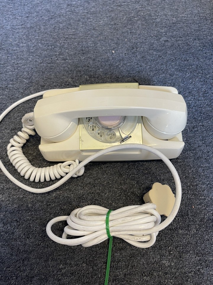 Vintage Automatic Electric STARLITE White Rotary Phone w/ Wired-in Wall ...