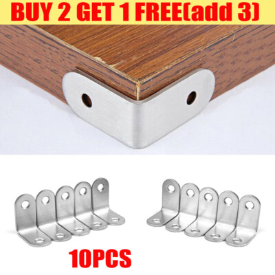 10X Corner Braces Brackets Right Angle L shape Brace Bracket Stainless ...