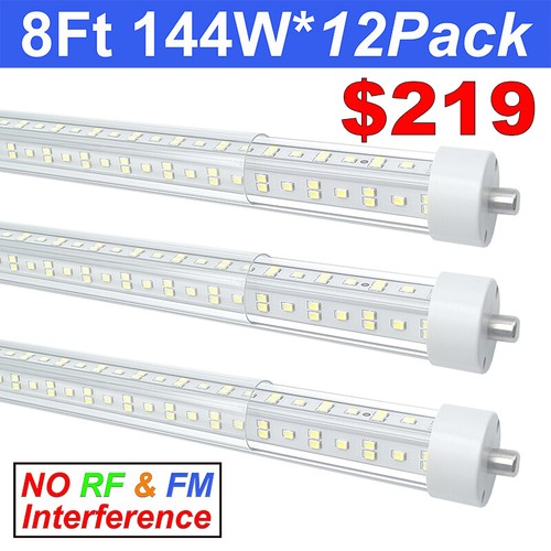 12 Pack T8 8FT FA8 Single Pin Led Tube Light Bulbs 144W 8 Foot Led Shop ...