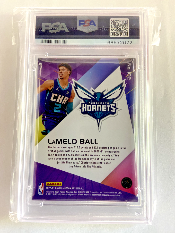 2020 Lamelo Ball Recon Holo Red #102 PSA 9 MINT Rookie /199 POP 6 None ...