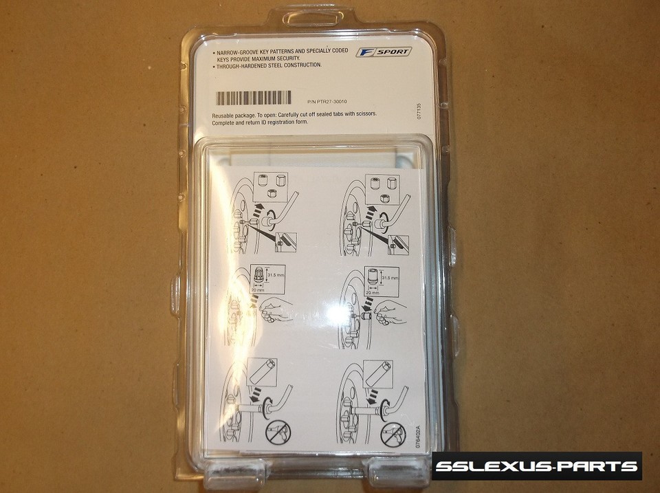 Lexus CT200H OEM F-SPORT WHEEL LOCK INSTALLATION KIT (Chrome) PTR27 ...