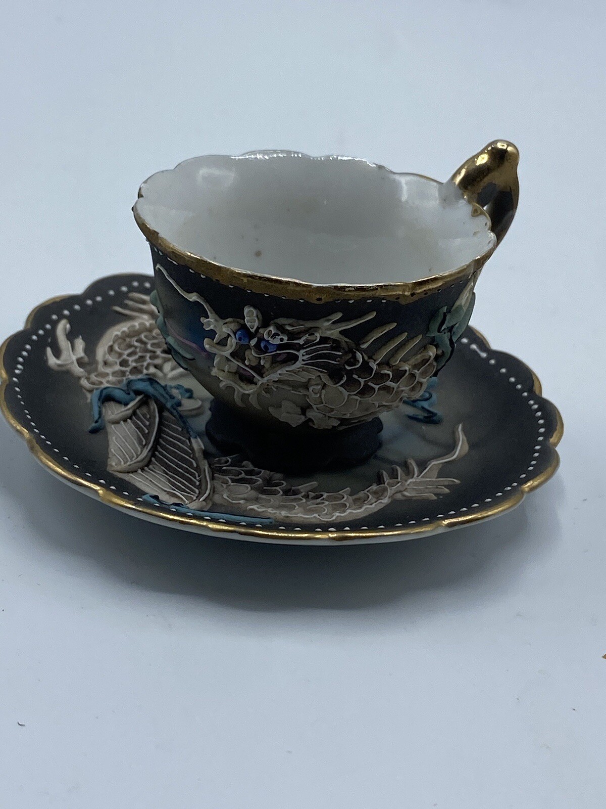 Vtg Dragonware Moriage Tea Cup and Saucer Dragon Hand Painted Made In ...