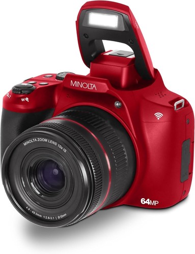 Minolta 64MP/ 4K Ultra HD Digital Camera with 10x Optical Zoom (Red) | eBay