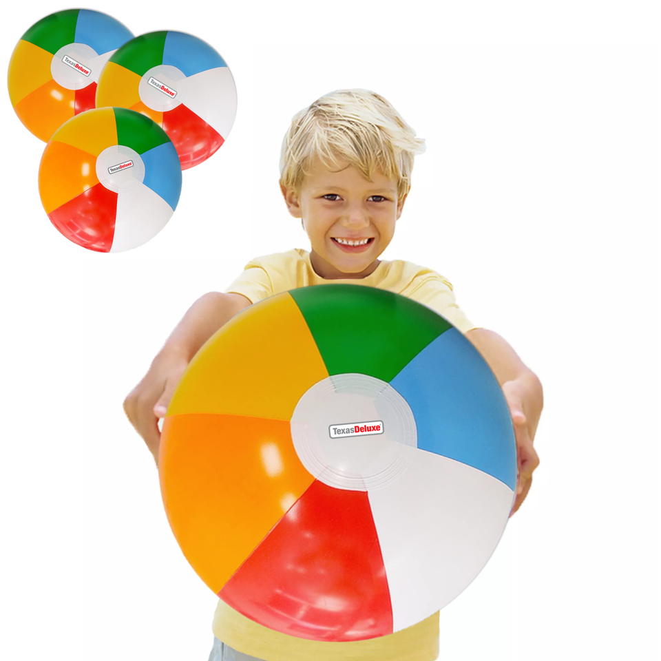 3x Large Beach Ball 20" inch Jumbo Multi Color Rainbow Beach Balls | eBay