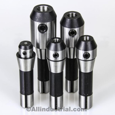 5 PC R8 END MILL HOLDER SET 1/4" 3/8" 1/2" 3/4" & 1" ADAPTER FOR ...