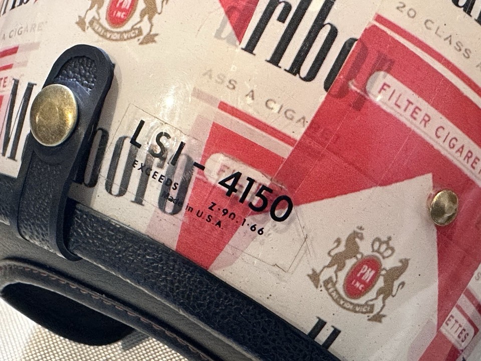 Vtg Custom Motorcycle Helmet Marlboro Label LSI-4150 Budweiser Bell | eBay