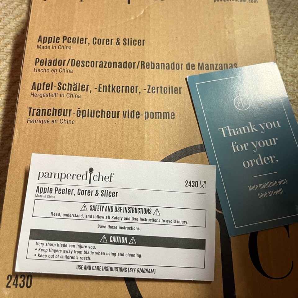 Pampered Chef Apple Peeler Corer Slicer New | eBay