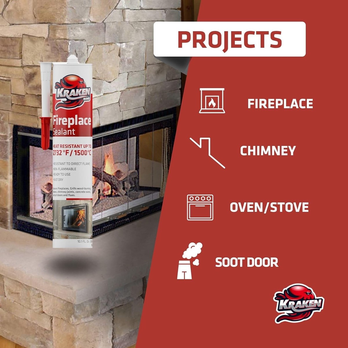 High Temp Mortar For Fireplace HEAT STOP PREMIXED Refractory Mortar