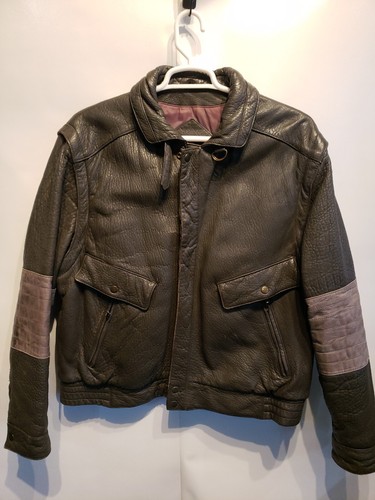 Vintage Bruno Giovanni Leather Bomber Aviator Flight Jacket Coat Mens Size 46 | eBay