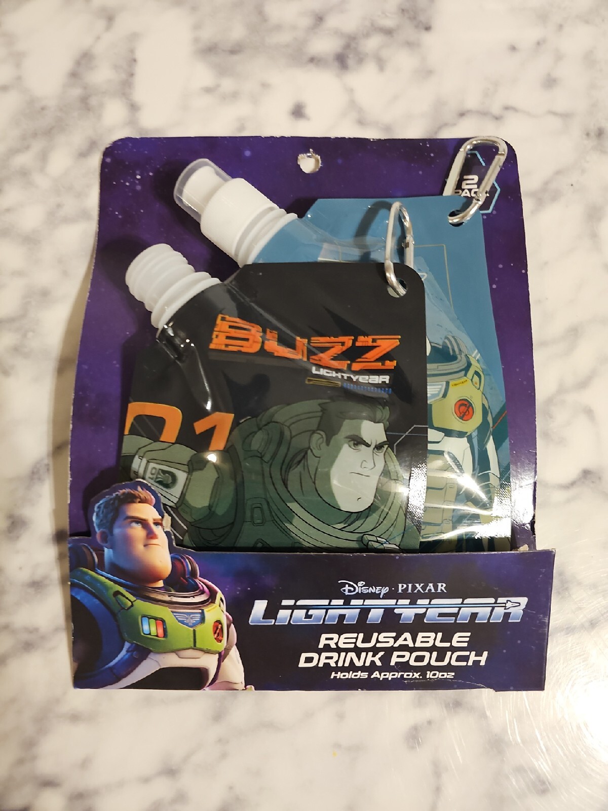 Disney's Pixar Buzz Lightyear Reusable Drink Pouch 10oz Space Ranger 2 ...