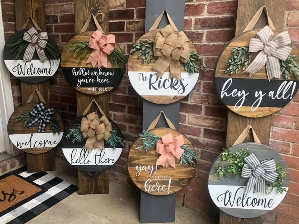 Welcome Gate Signs Personalised Christmas Welcome Hanging Plaque