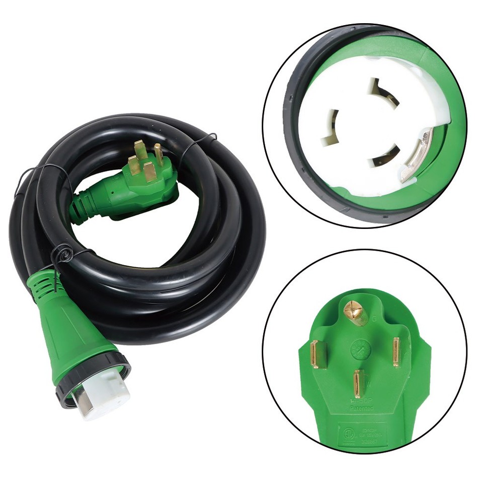 15FT 50 Amp RV Extension Cord Power Supply Cable for Trailer Motorhome ...