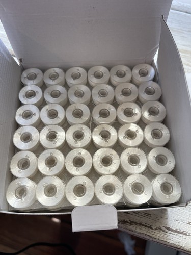 Size L Prewound Bobbins - 144 Pack - White Plastic Sided | eBay