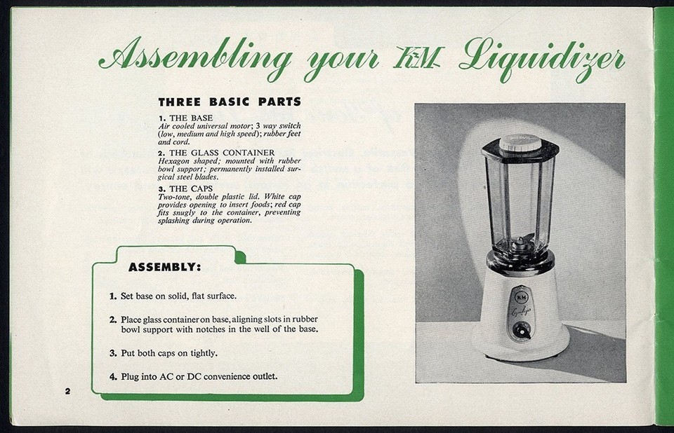Appliance KNAPP MONARCH LIQUIDIZER Blender 1950's Recipes Desserts Baby ...