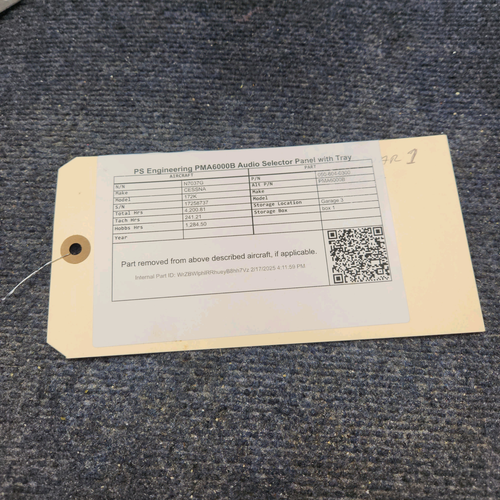 050-604-0300 | PS Engineering PMA6000B | AUDIO SELECTOR PANEL WITH TRAY ...