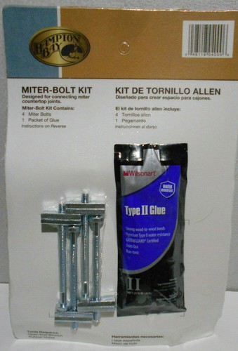 Lot of 4 Packs Hampton Bay Miter-Bolt Kit 4 Miter Bolts and Type II ...