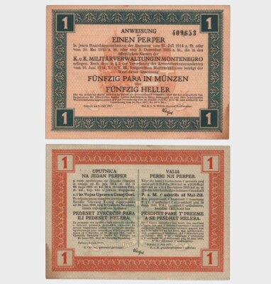 Montenegro - 1917 - 1 Perper - "aUNC" - #CO456 | eBay