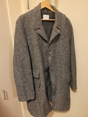 Billy Reid Astor Coat Mens XL Herringbone Virgin Wool Dress Overcoat ...