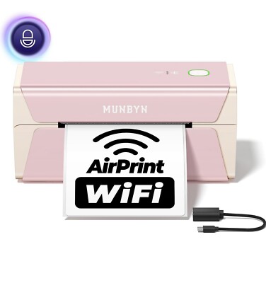 MUNBYN Wireless VOICE 300DPI RW401AP Label Thermal 4x6 AirPrinter+FREE ...