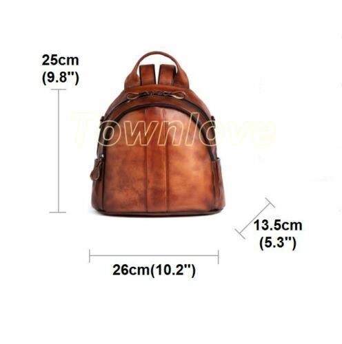 Women's Genuine Real Cow Leather Backpack Handbag Purse Satchel Travel ...