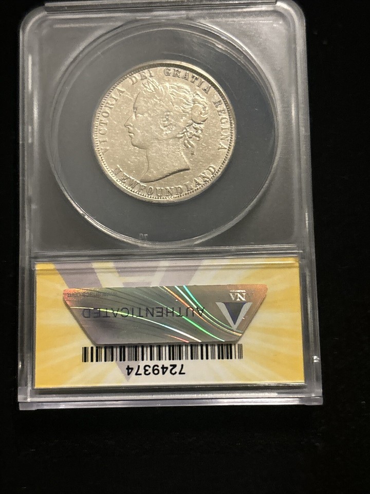 1885 Newfoundland 50 Cents Canada Half Dollar Silver Anacs F15 Details ...