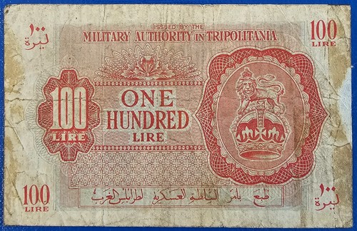 Libya / Tripolitana ; 100 lire 1943 (ND), P-M6, VG | eBay