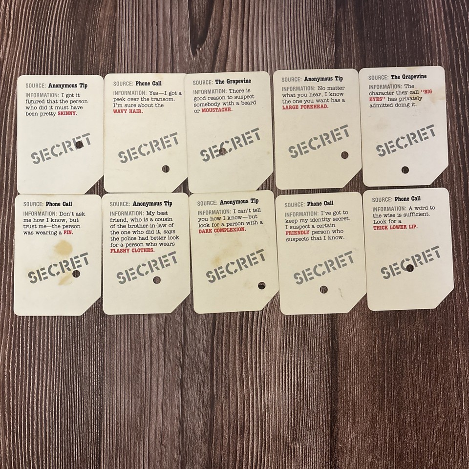 1987 Lie Detector Game Replacement Cards: Guilty, Summons, Warrant ...