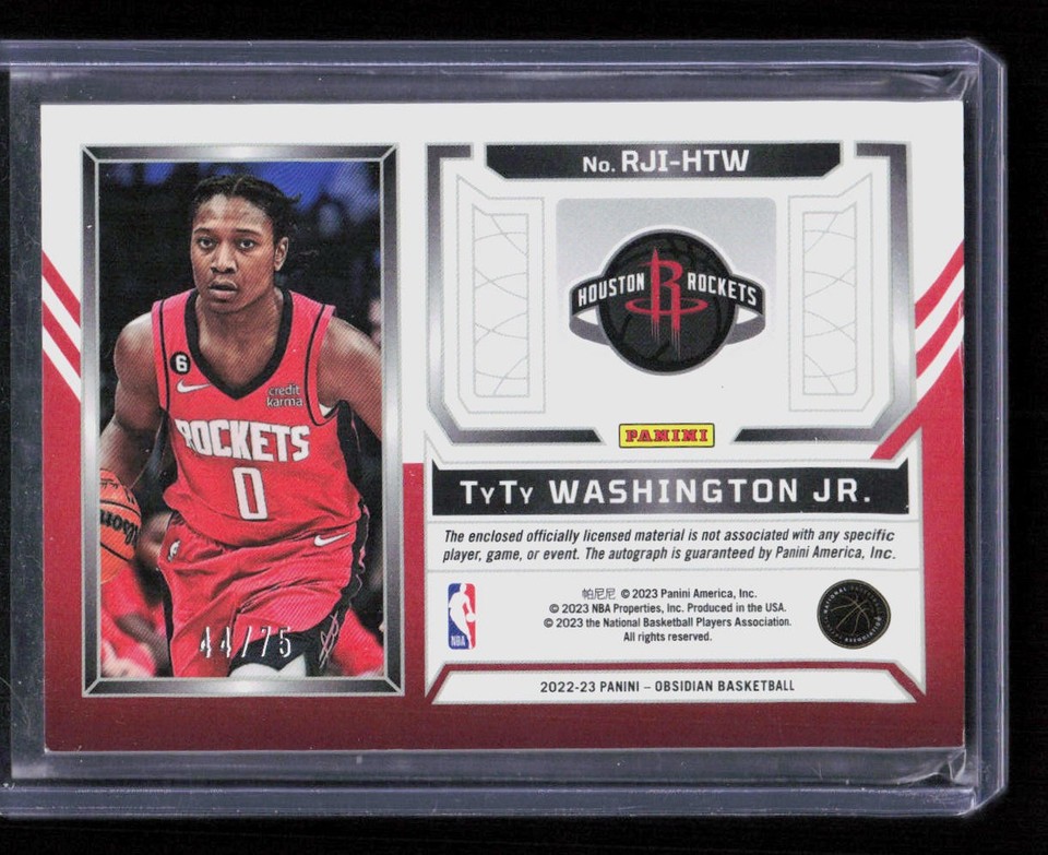Ty Ty Washington Jr. 2022-23 Panini Obsidian #RJI-HTW Purple Electric ...