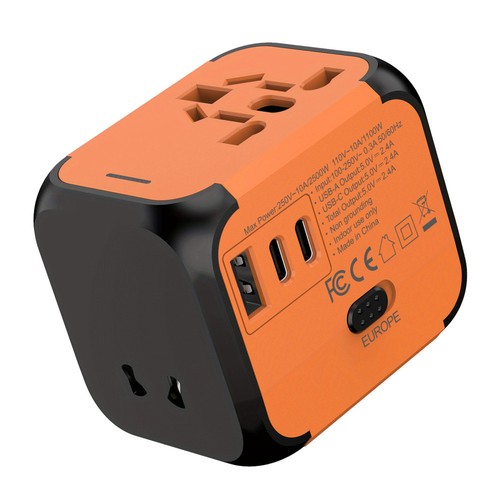 Worldwide Universal Travel Adapter 2 USB &Type-C Outlet Converter Plug ...