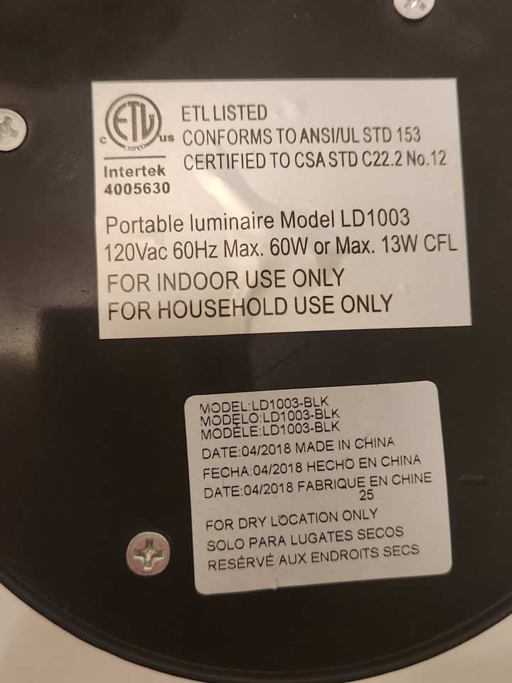 Intertek LED Desk Lamp Gooseneck Flexible Black | eBay