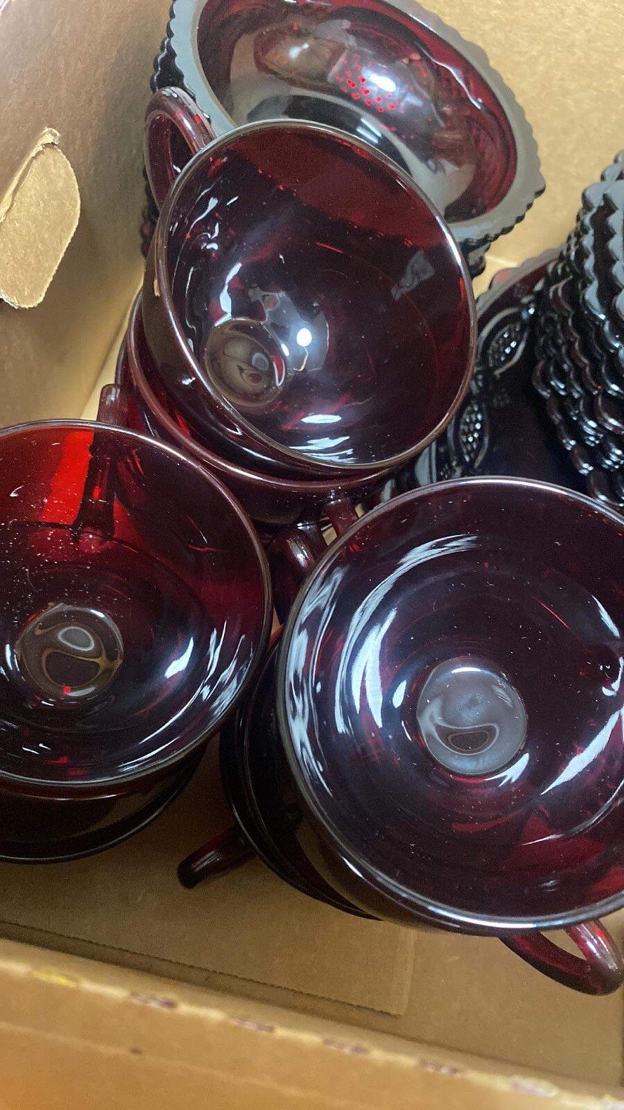 Vintage AVON Cape Cod Ruby Red Dishes 31 Pieces | eBay