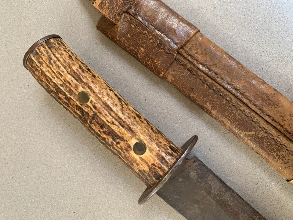 Early Primitive Bowie knife and sheath | eBay