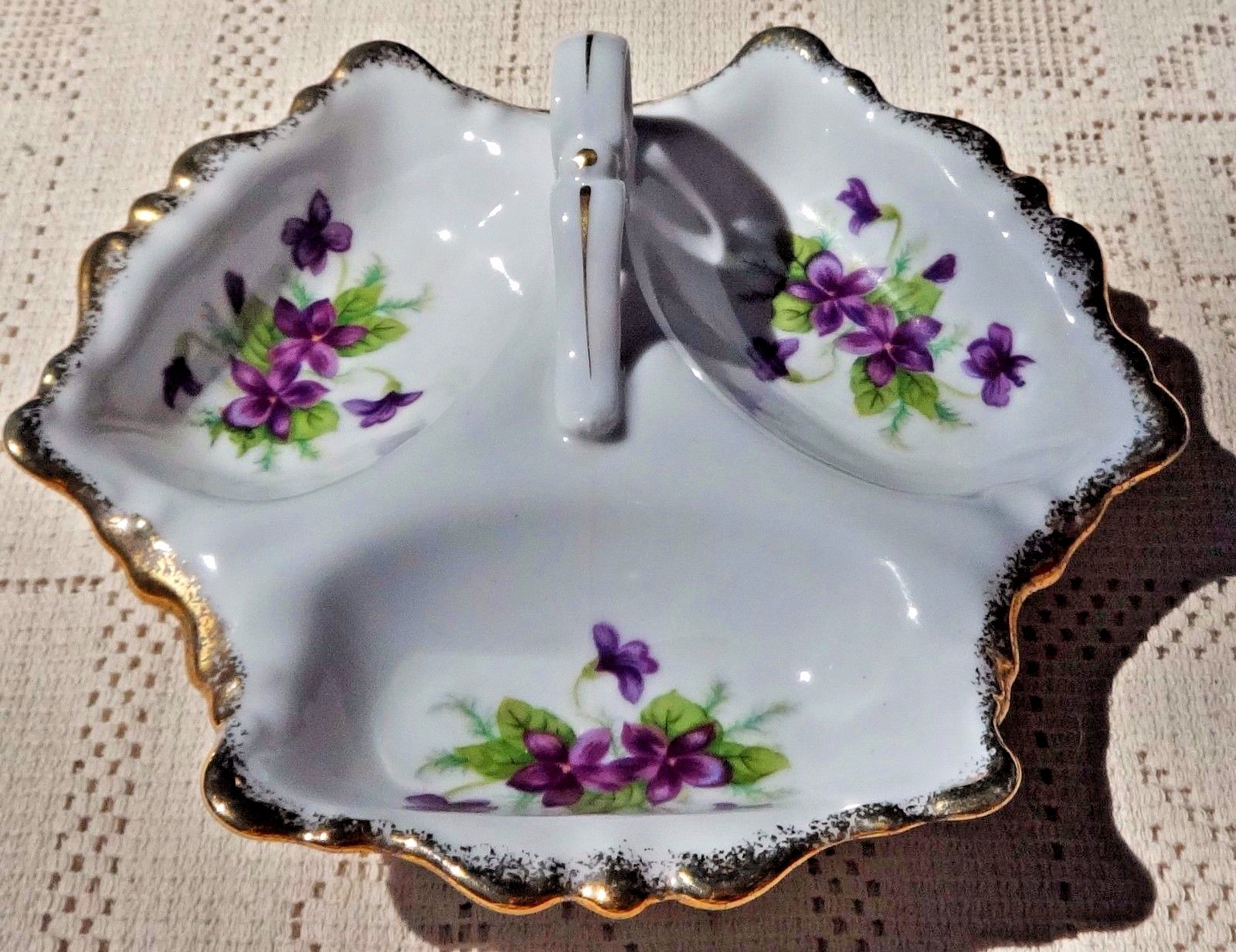 VINTAGE 1950's LIPPER & MANN (L&M) BONDWARE FLORAL PATTERN TRINKET DISH ...