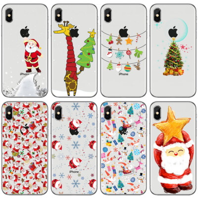 Clear Christmas Santa Phone Case Cover Apple iPhone 11 XS Max XR X Plus ...