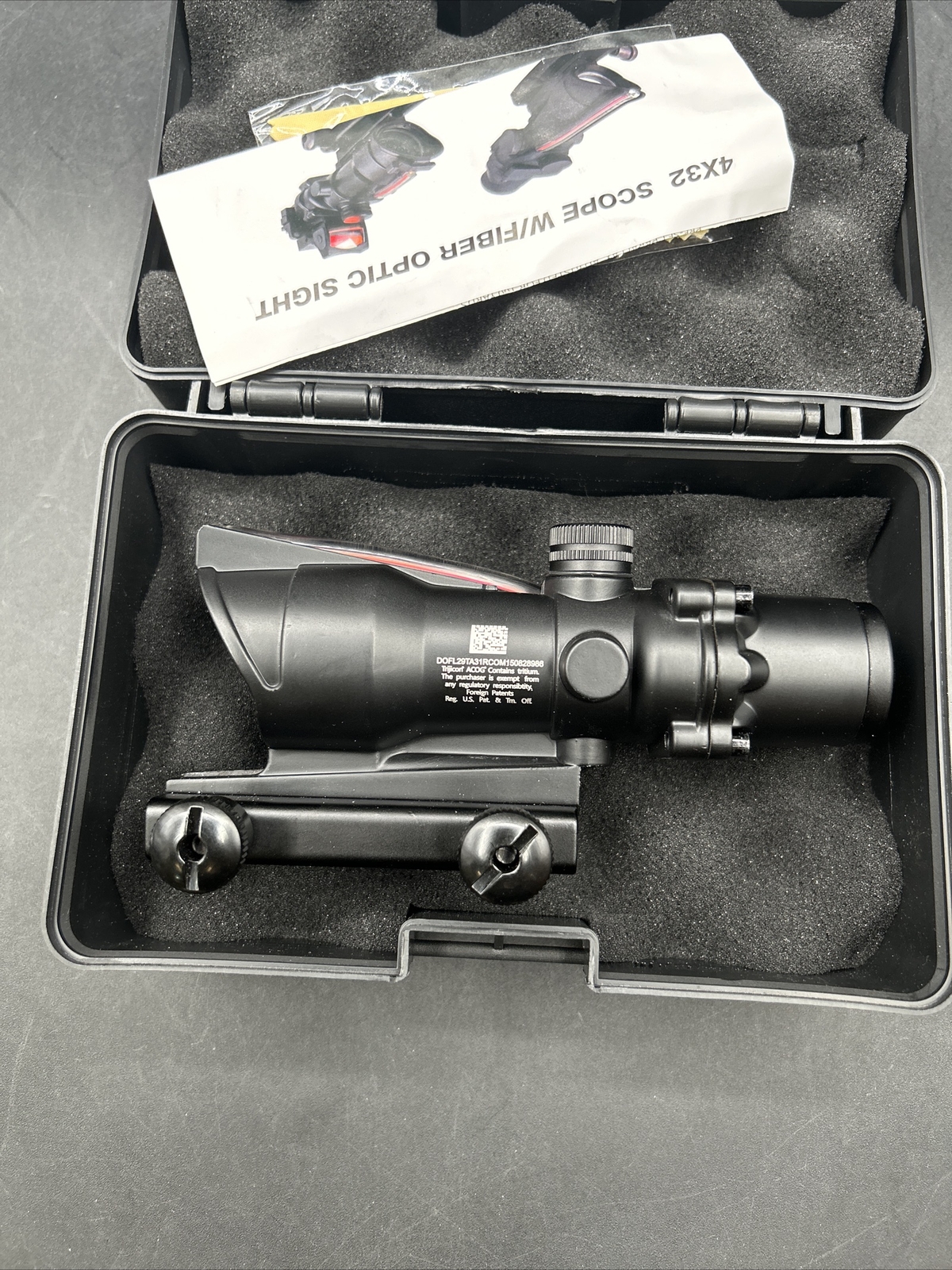 4x32 Fiber Optic Scope Chevron Reticle RED Weapon Sight ACOG Clone | eBay