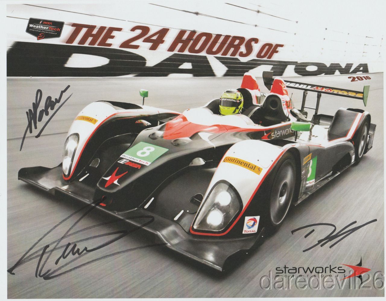 2016 Starworks Motorsport #8 Chevy Oreca PC signed Rolex 24 IMSA WTSC ...