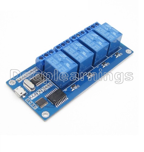 MICRO USB 5V 4-Channel Relay Module USB Control Relay Module Serial ...