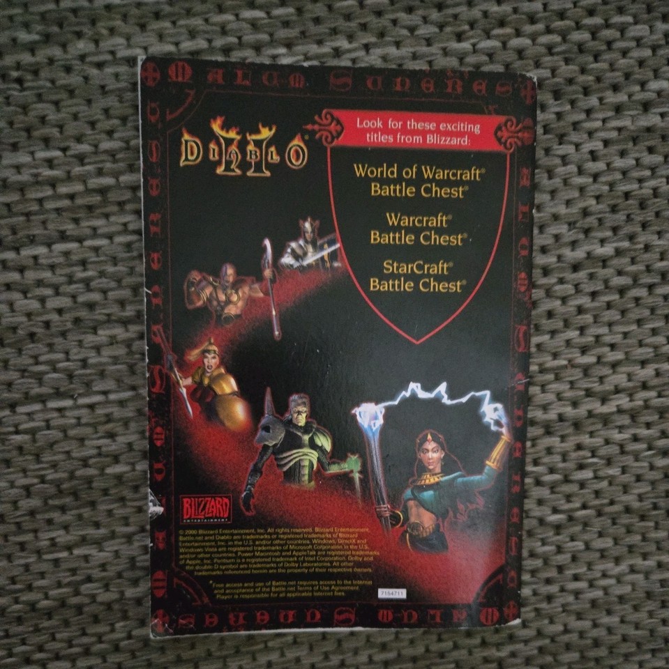 Diablo 2 PC Big Box Game Manual Book Only Blizzard Entertainment Diablo ...