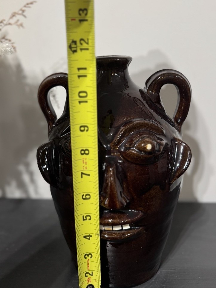 Walter Fleming - Folk Art Double Face Jug 11.5” Catawba Valley Late ...