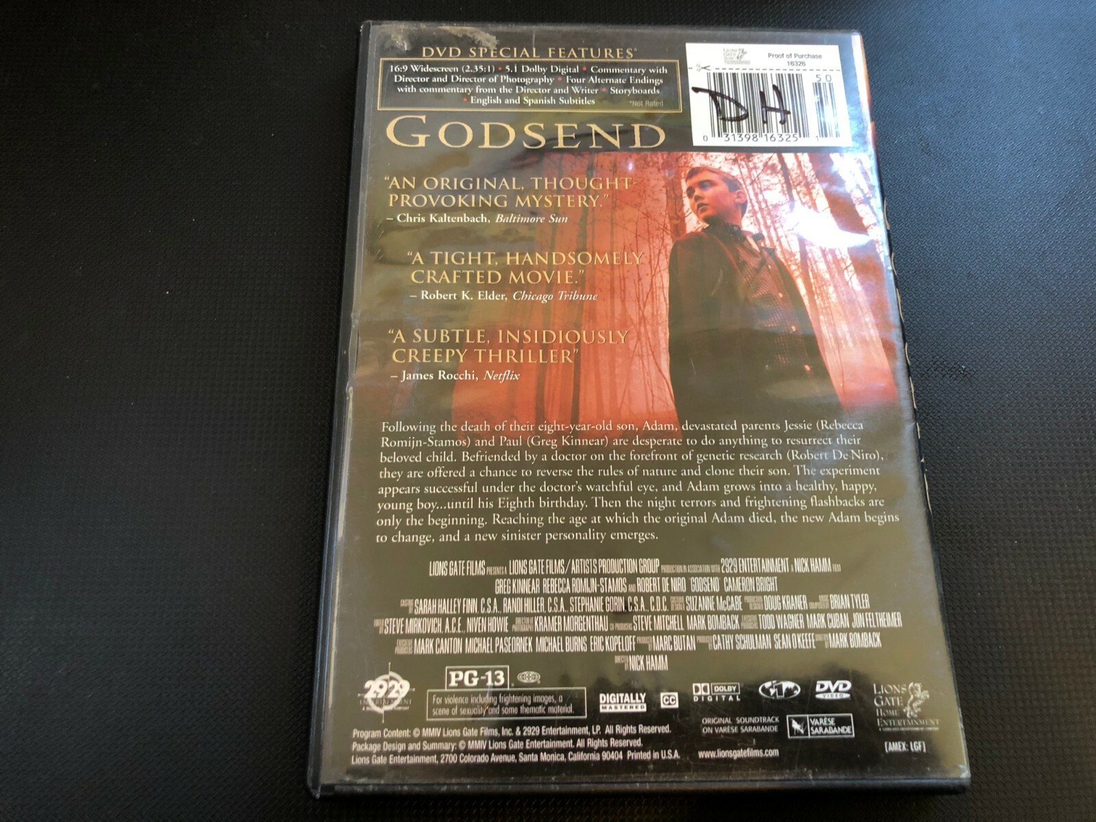 Godsend (DVD, 2004) Greg Kinnear ~ Robert DeNiro ~ Rebecca Romijn ...