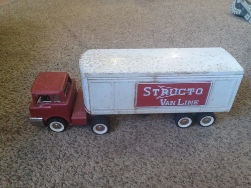 Structo Van Lines Semi Truck and trailer RARE Vintage Toy EARLY Steel ...